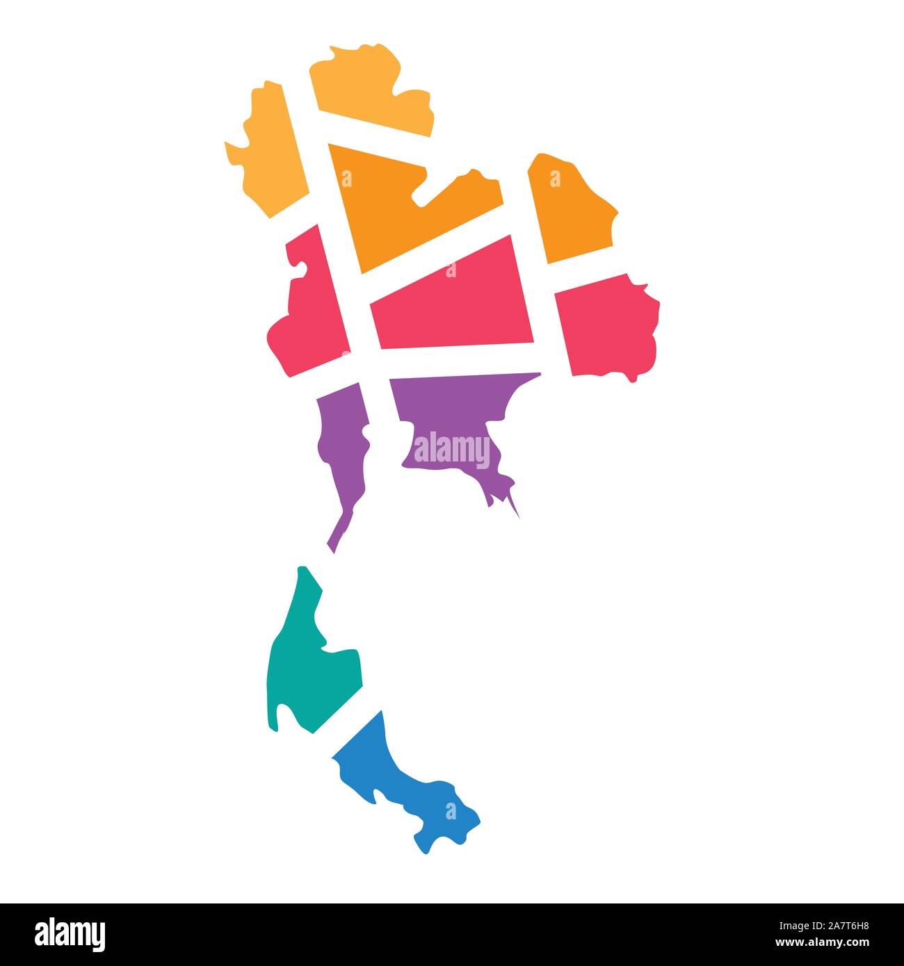 colorful geometric Thailand map- vector illustration Stock Vector Image ...