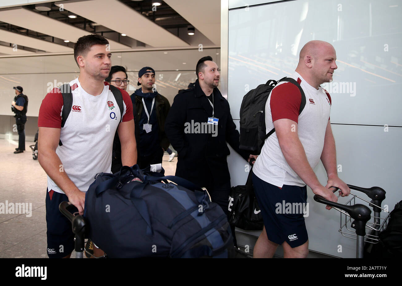 England's Ben Youngs (left) and Dan Cole (right) as the team return to ...