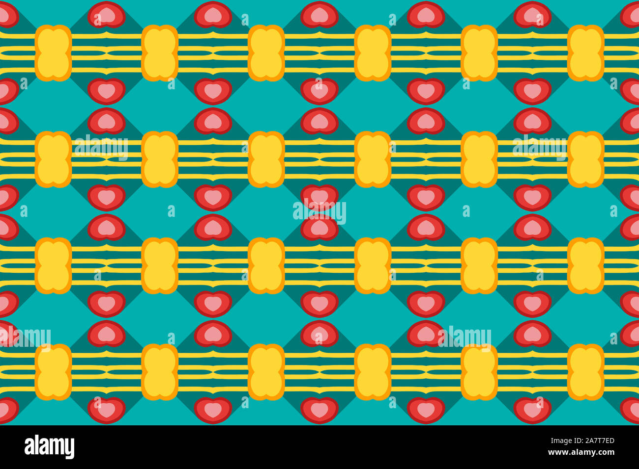 Seamless geometric pattern. In yellow, red and blue colors Stock Photo ...