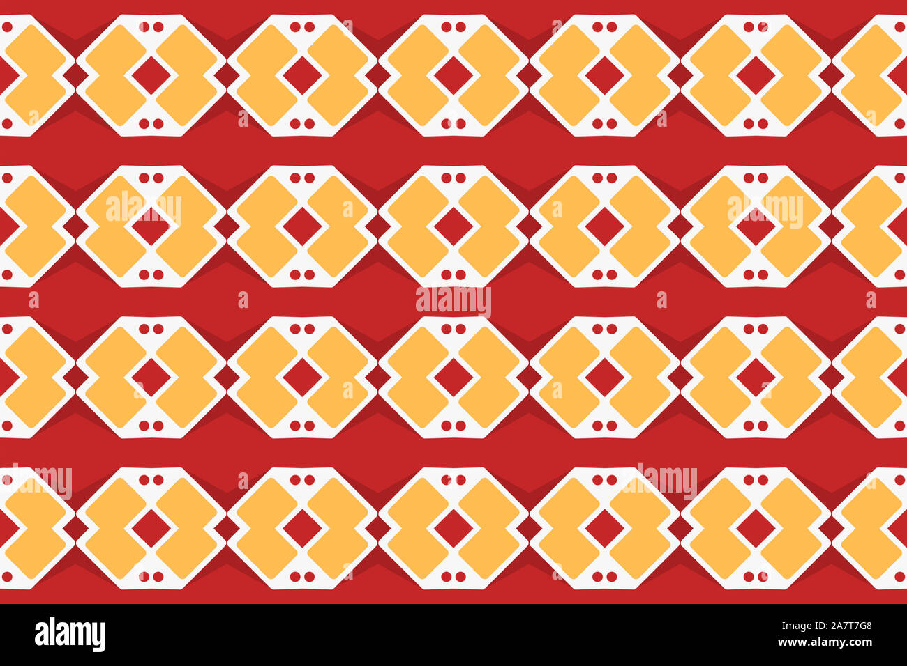 Seamless geometric pattern. In yellow, red and white colors Stock Photo ...
