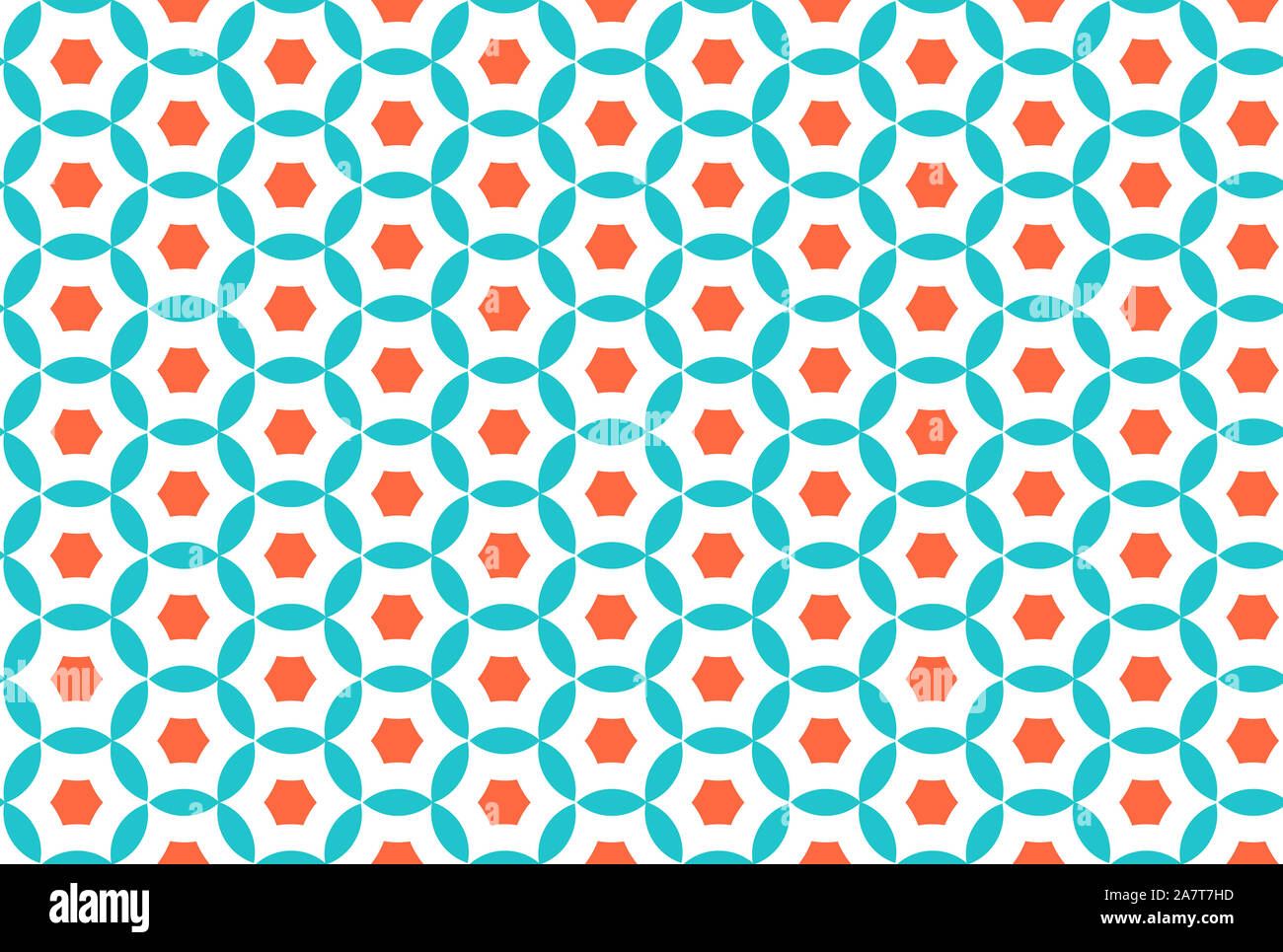 Seamless geometric pattern. In blue, orange and white colors Stock ...
