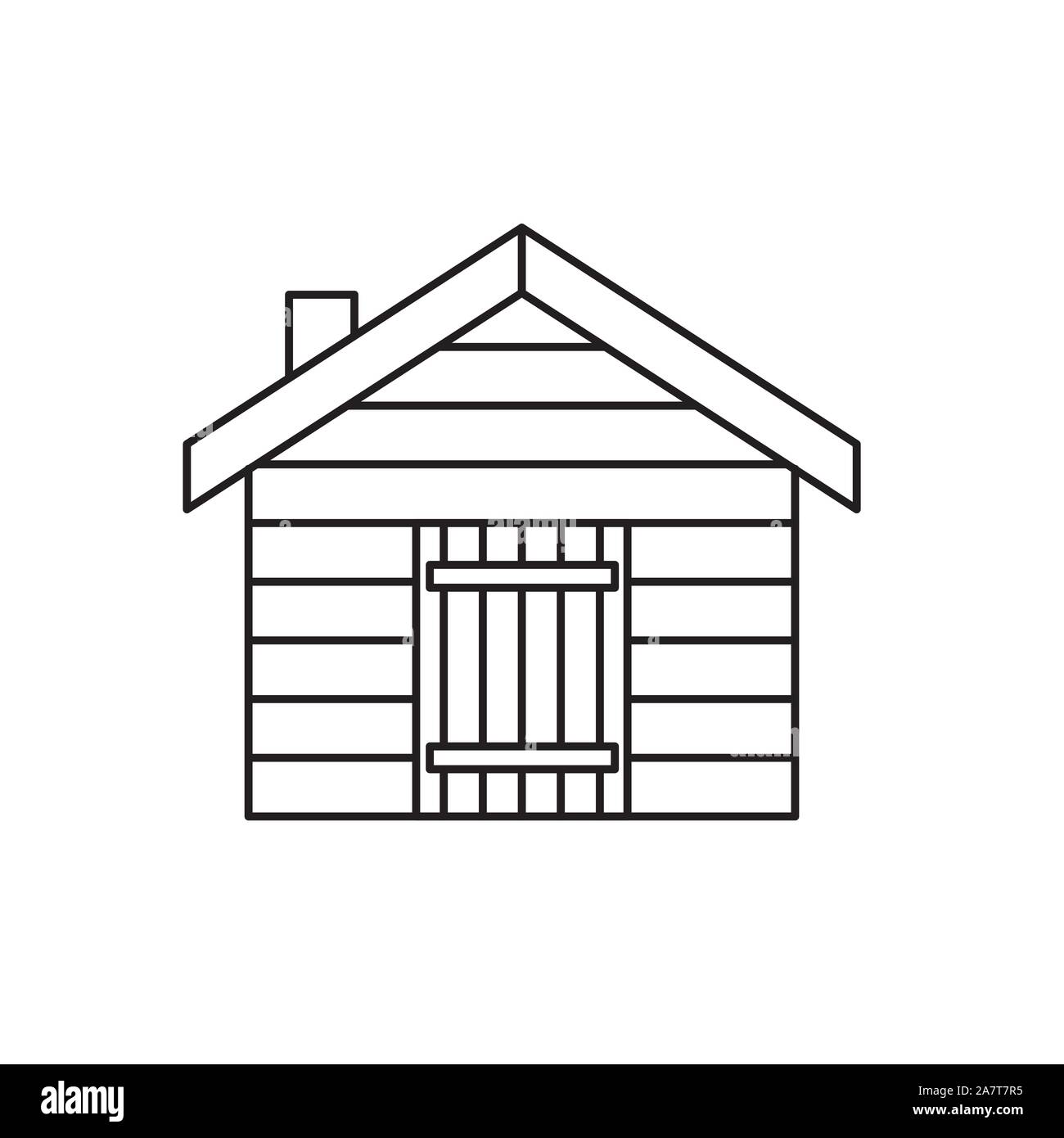 log cabin, cottage icon- vector illustration Stock Vector Image & Art ...