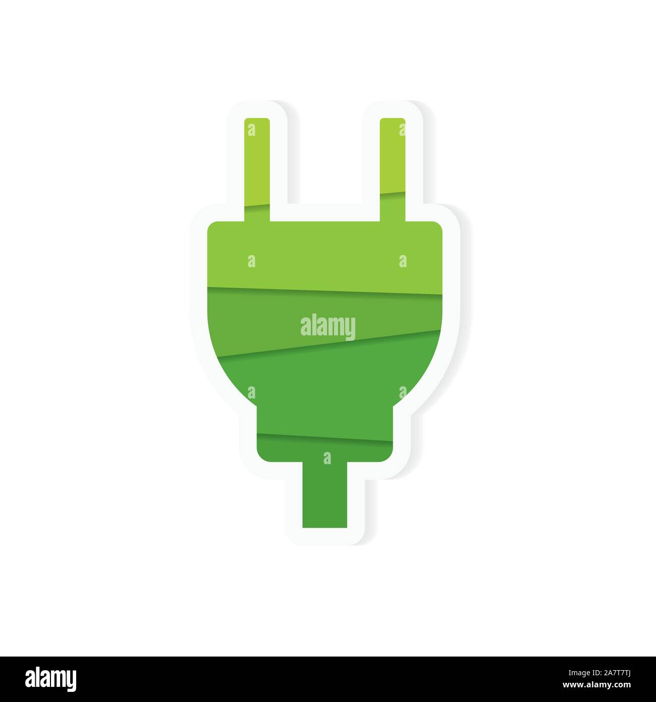 green, eco electric plug icon- vector illustration Stock Vector Image ...