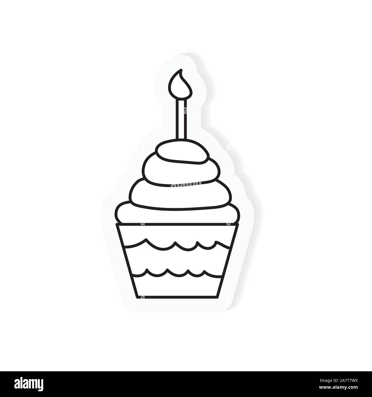 birthday cupcake icon- vector illustration Stock Vector Image & Art - Alamy