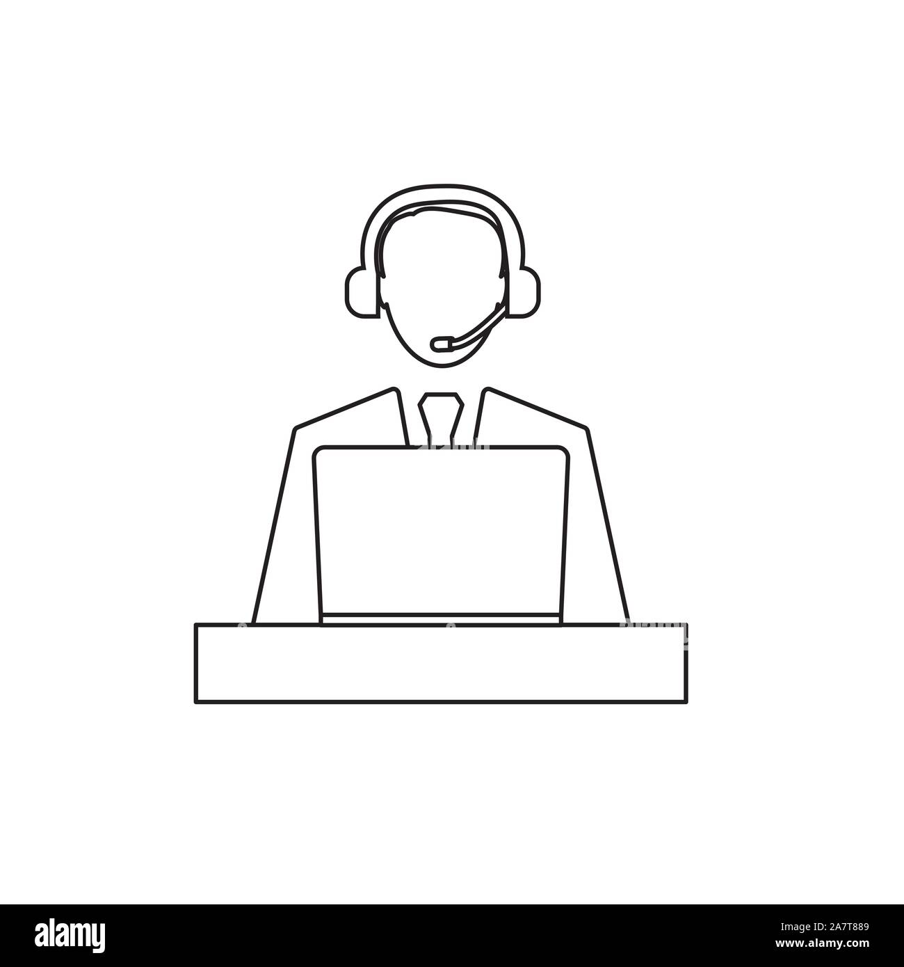 help desk, call center concept icon- vector illustration Stock Vector ...