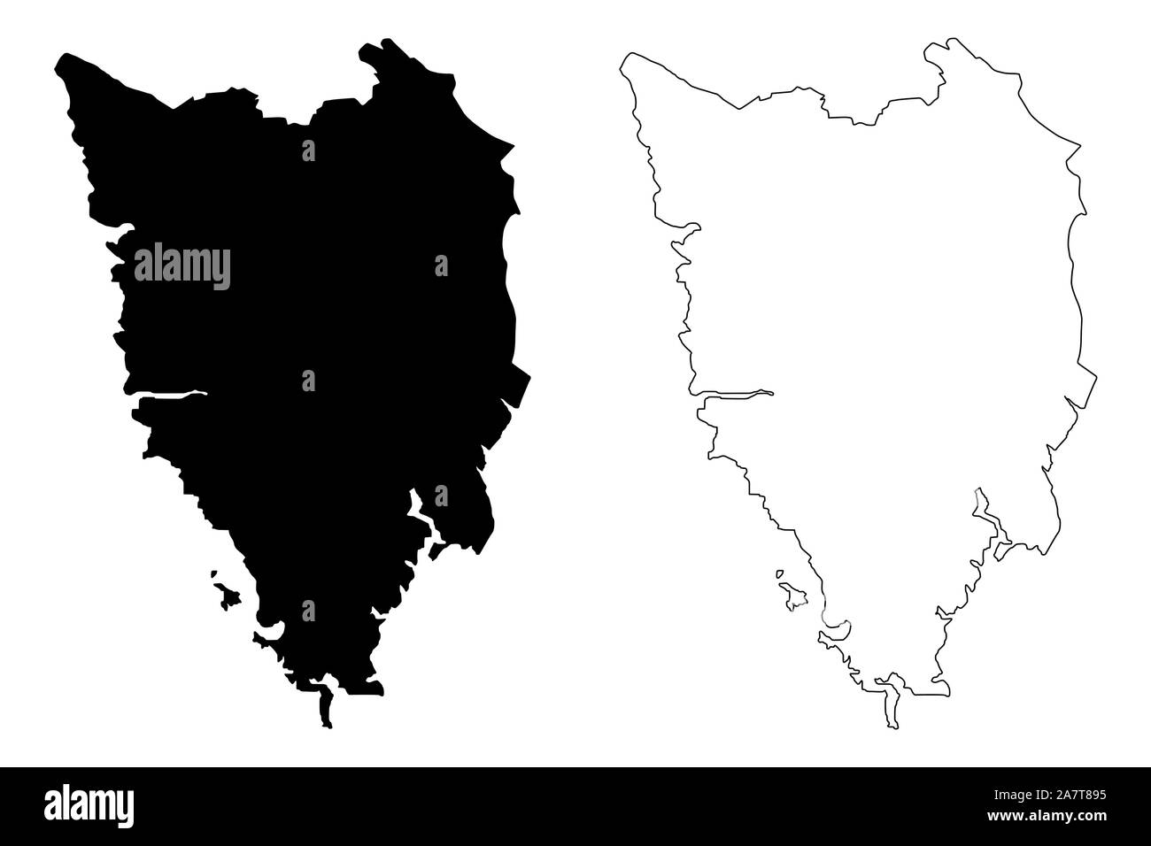 Istria County (Counties of Croatia, Republic of Croatia) map vector ...