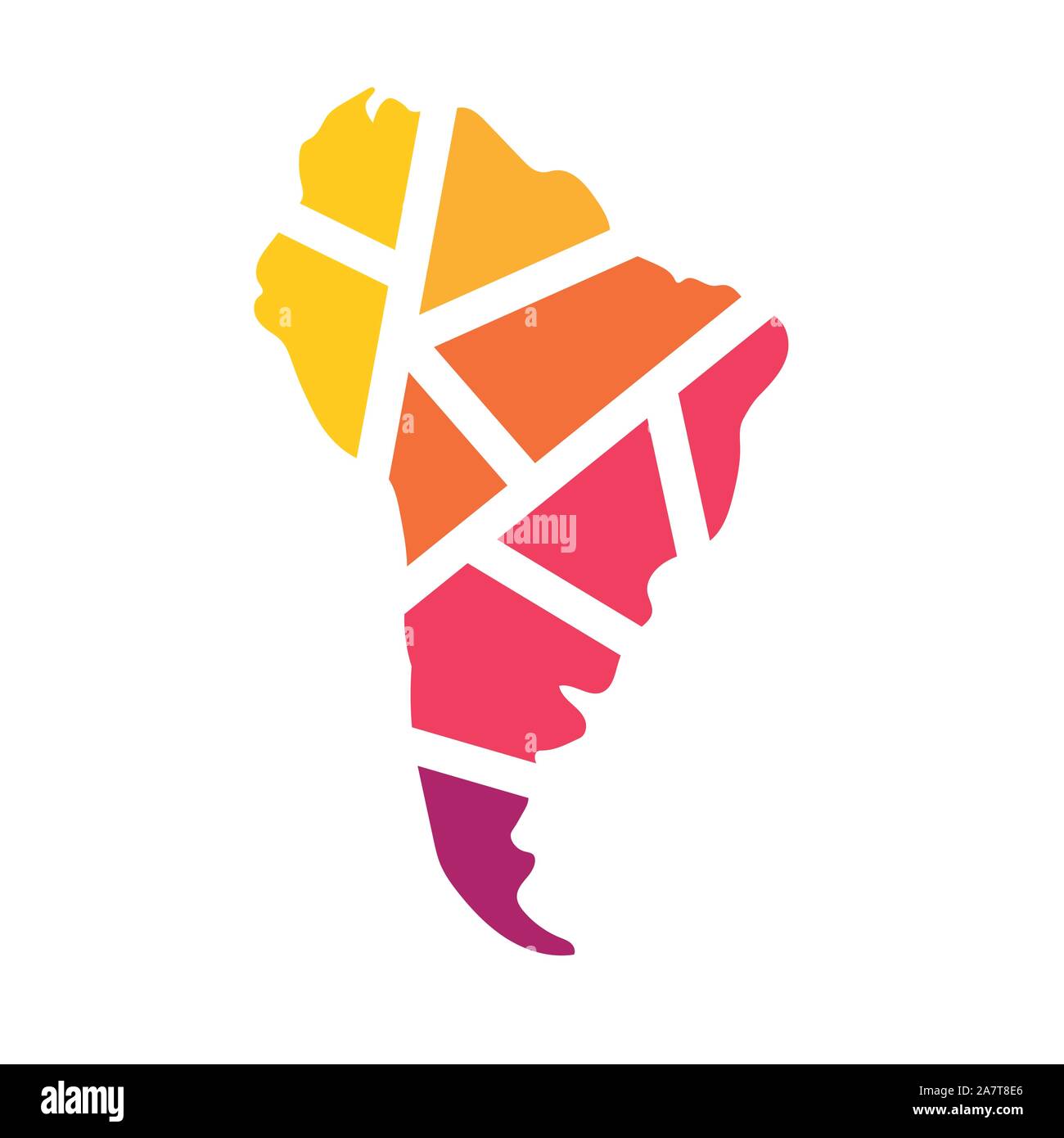 colorful geometric South America map- vector illustration Stock Vector ...
