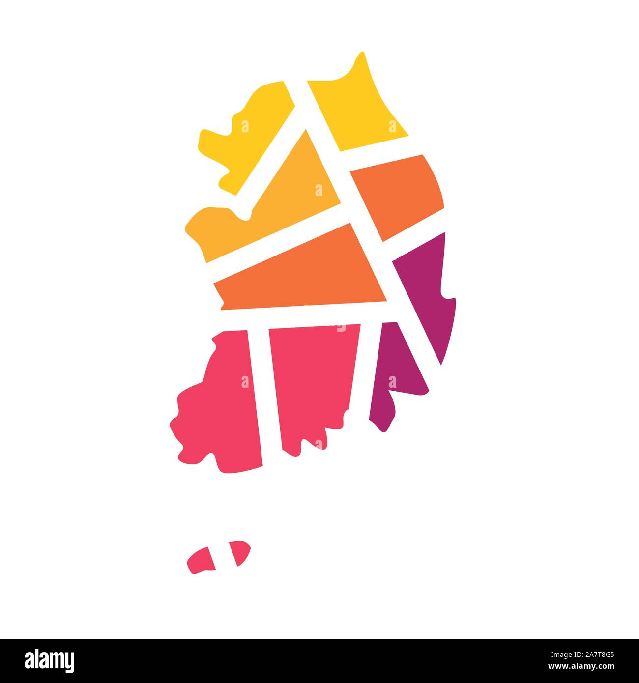 colorful geometric South Korea map vector illustration Stock Vector ...