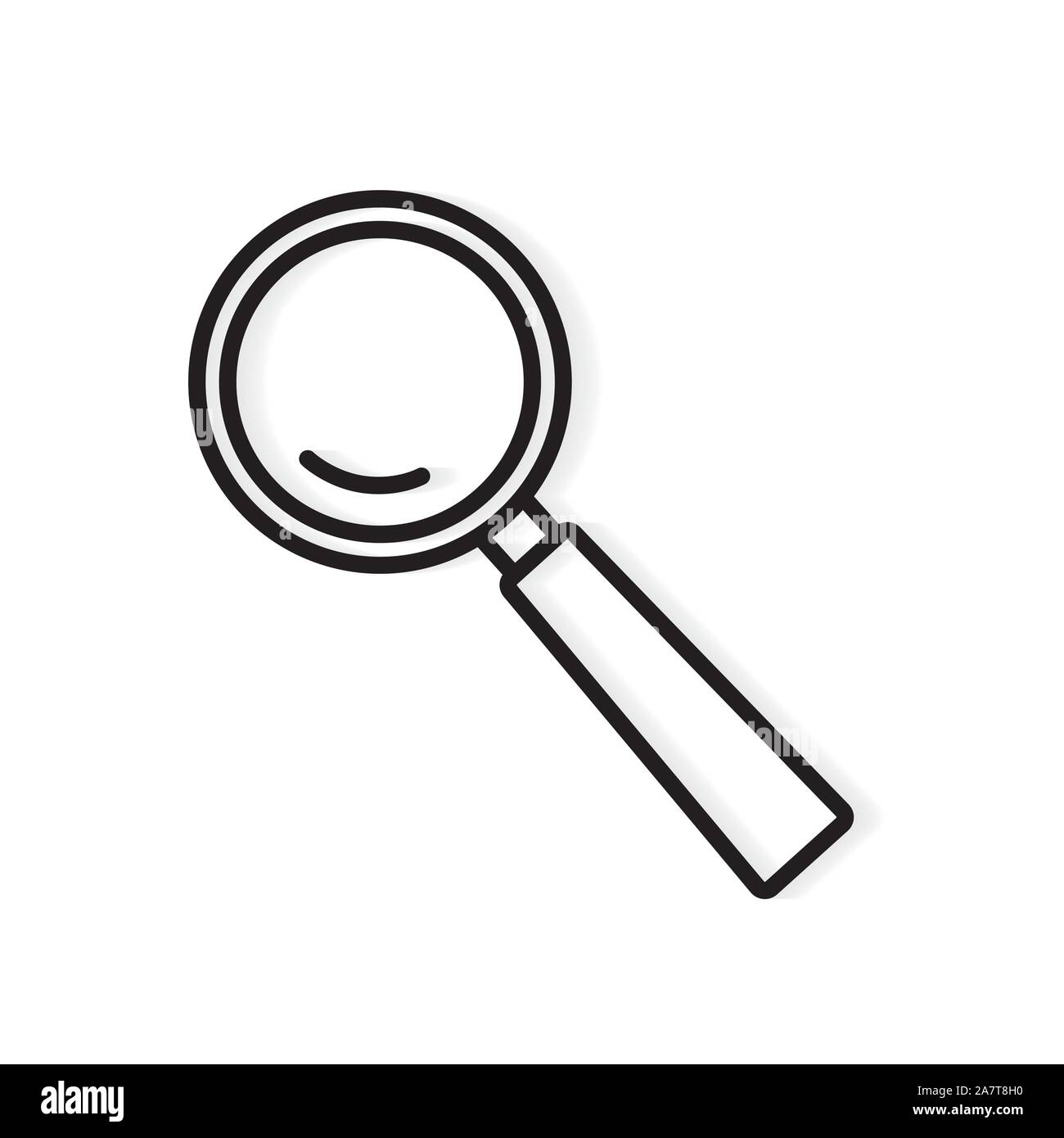 black magnifying glass icon- vector illustration Stock Vector Image ...