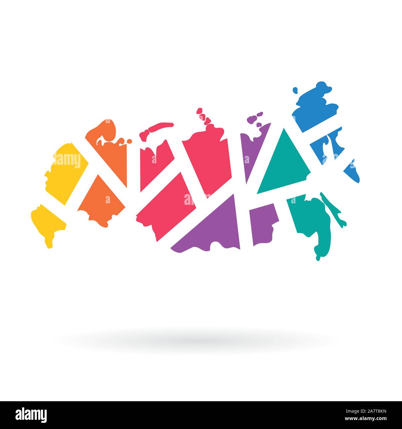 colorful geometric Russia map- vector illustration Stock Vector Image ...