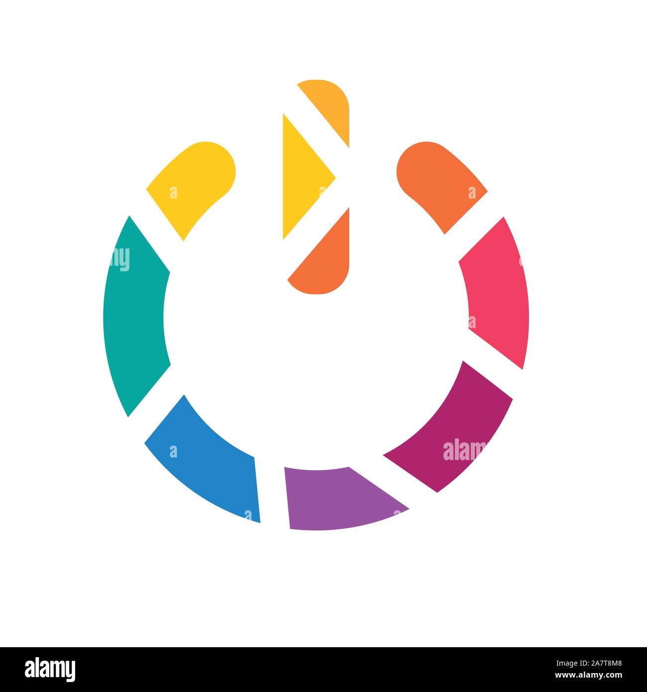 colorful geometric power button icon- vector illustration Stock Vector ...