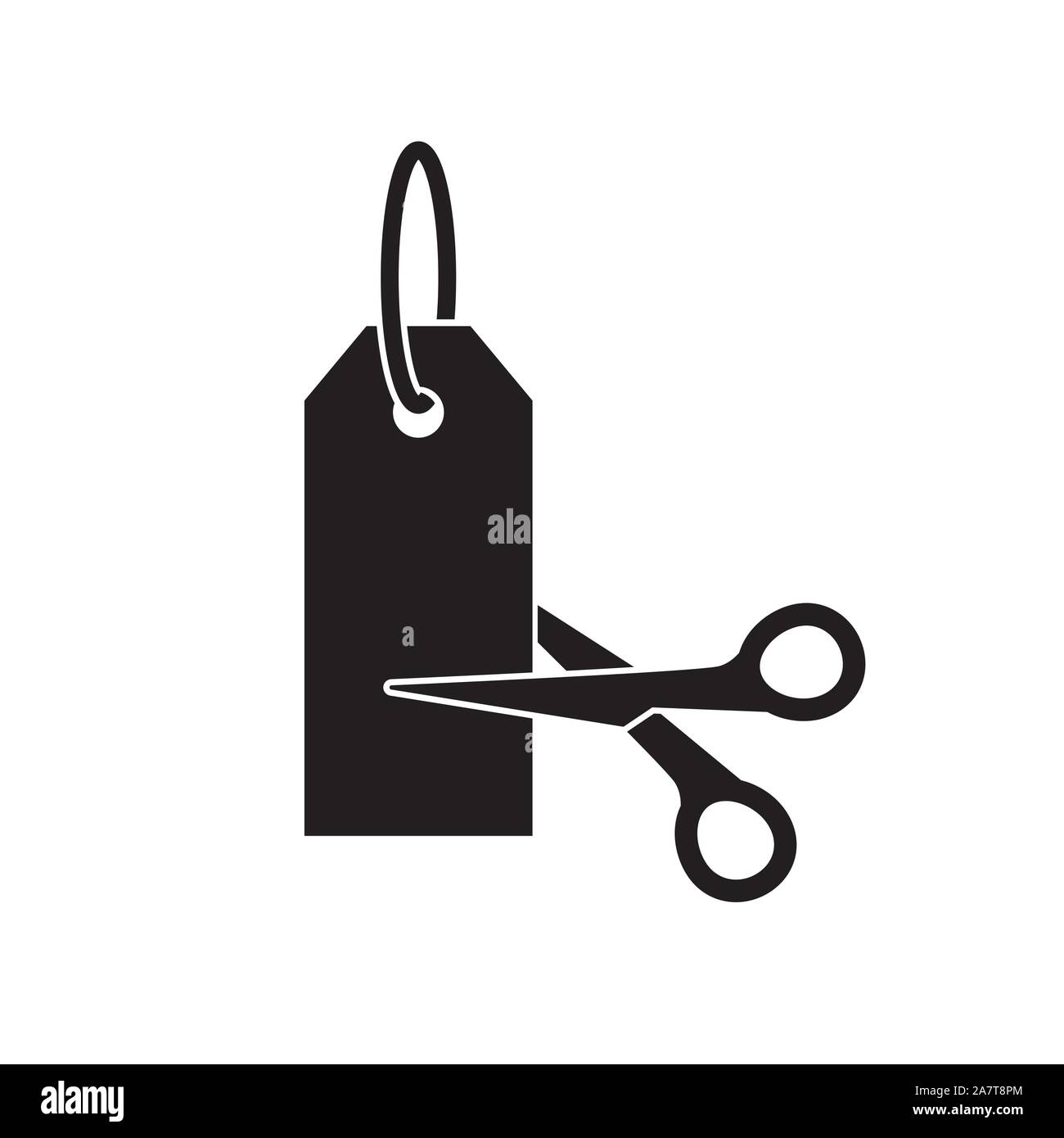 scissors cutting price label icon- vector illustration Stock Vector ...