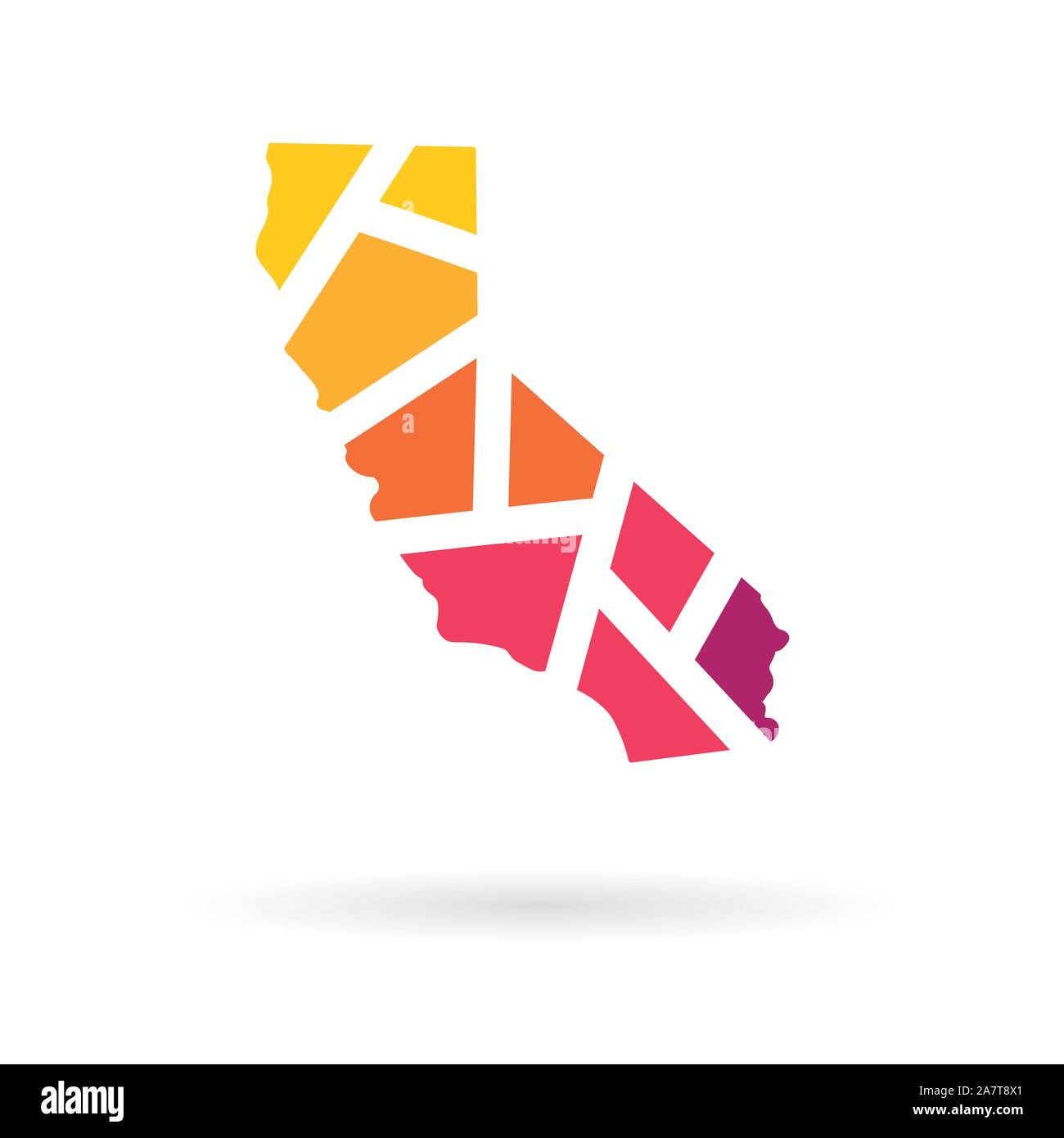 colorful geometric California map- vector illustration Stock Vector ...