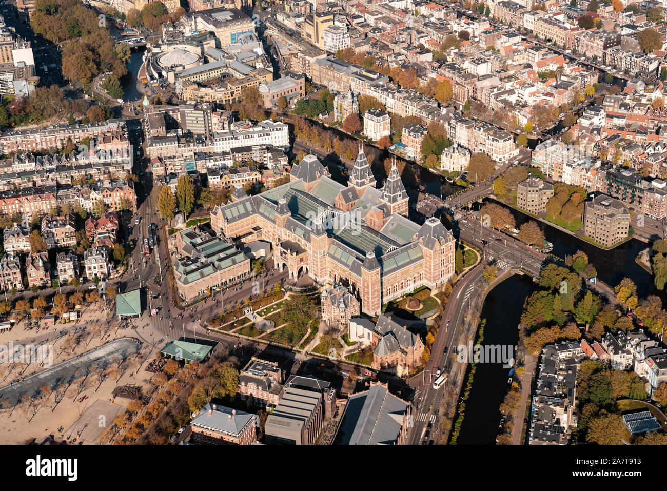 Aerial of the inner city of Amsterdam with the famous Rijksmuseum Stock Photo - Alamy