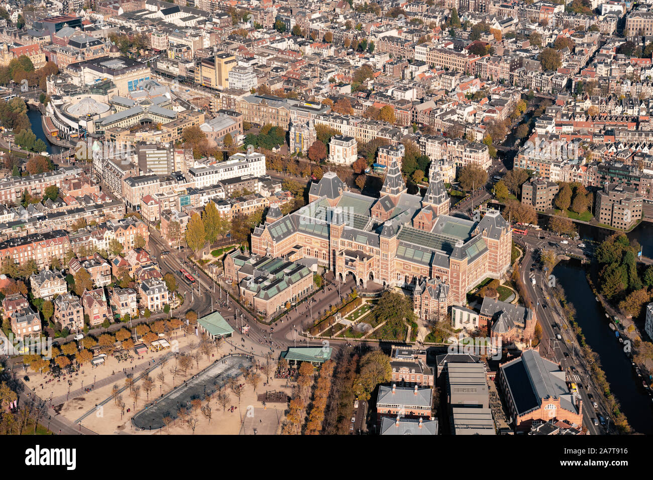 Aerial of the inner city of Amsterdam with the famous Rijksmuseum Stock Photo - Alamy