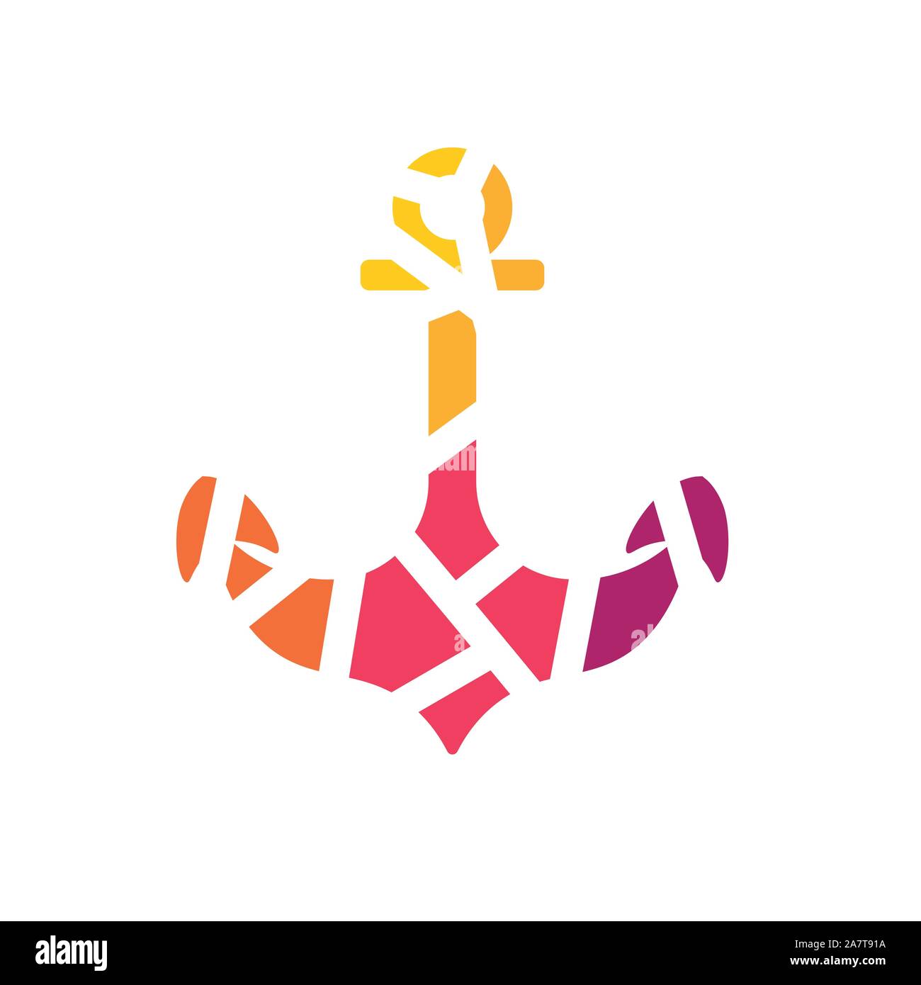 colorful geometric anchor icon- vector illustration Stock Vector Image ...