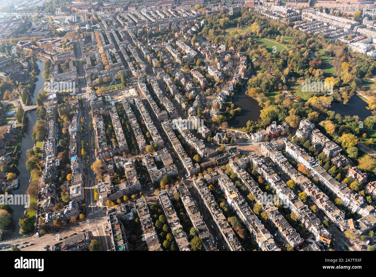 Aerial view of Amsterdam with the Vondelpark Stock Photo - Alamy