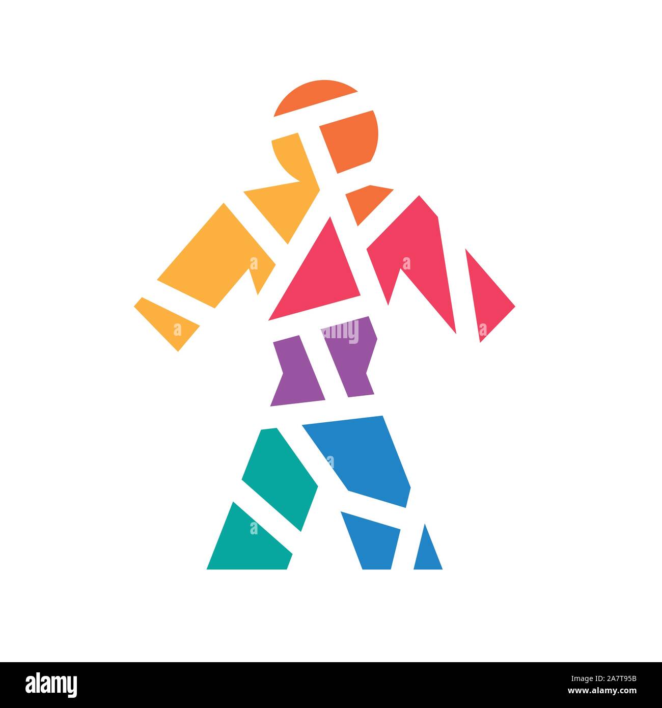 colorful geometric person icon- vector illustration Stock Vector Image ...