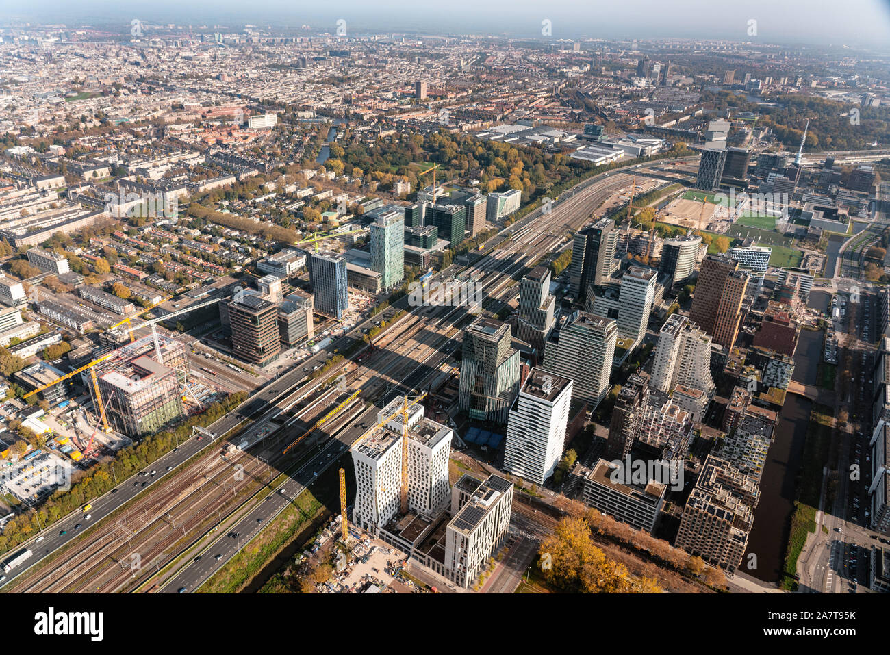 Aerial of the Zuidas business district of Amsterdam Stock Photo - Alamy