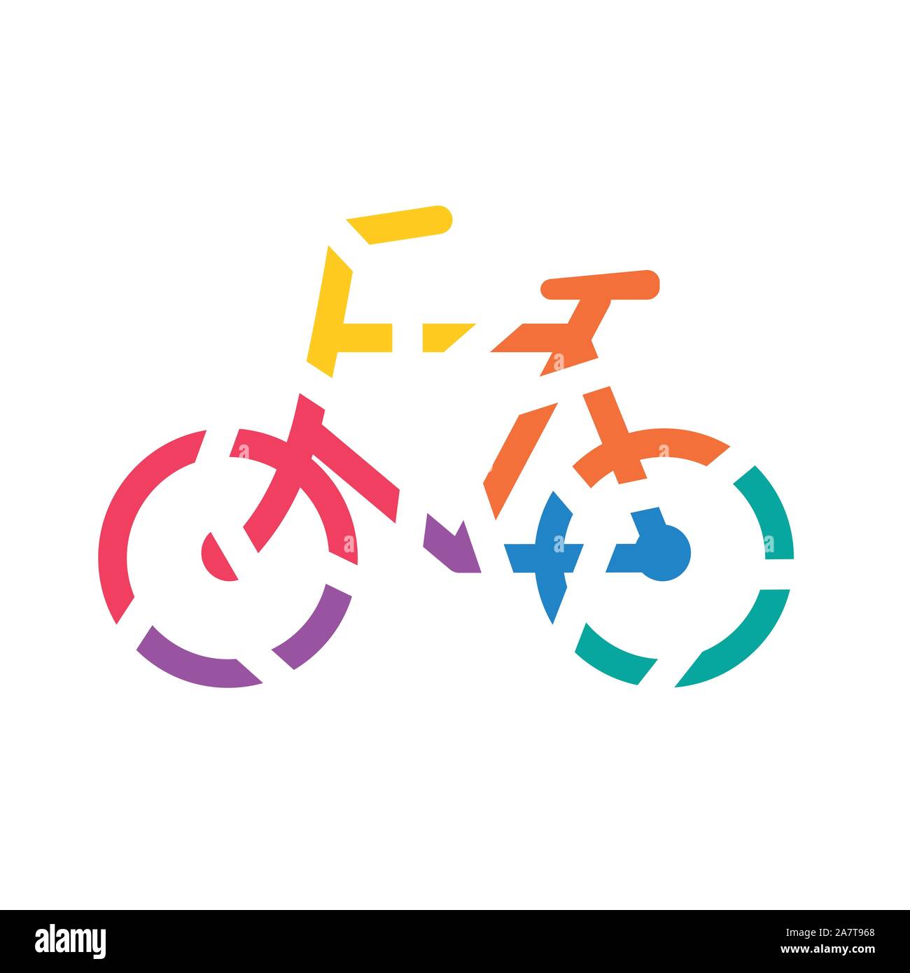 colorful geometric bike icon- vector illustration Stock Vector Image ...