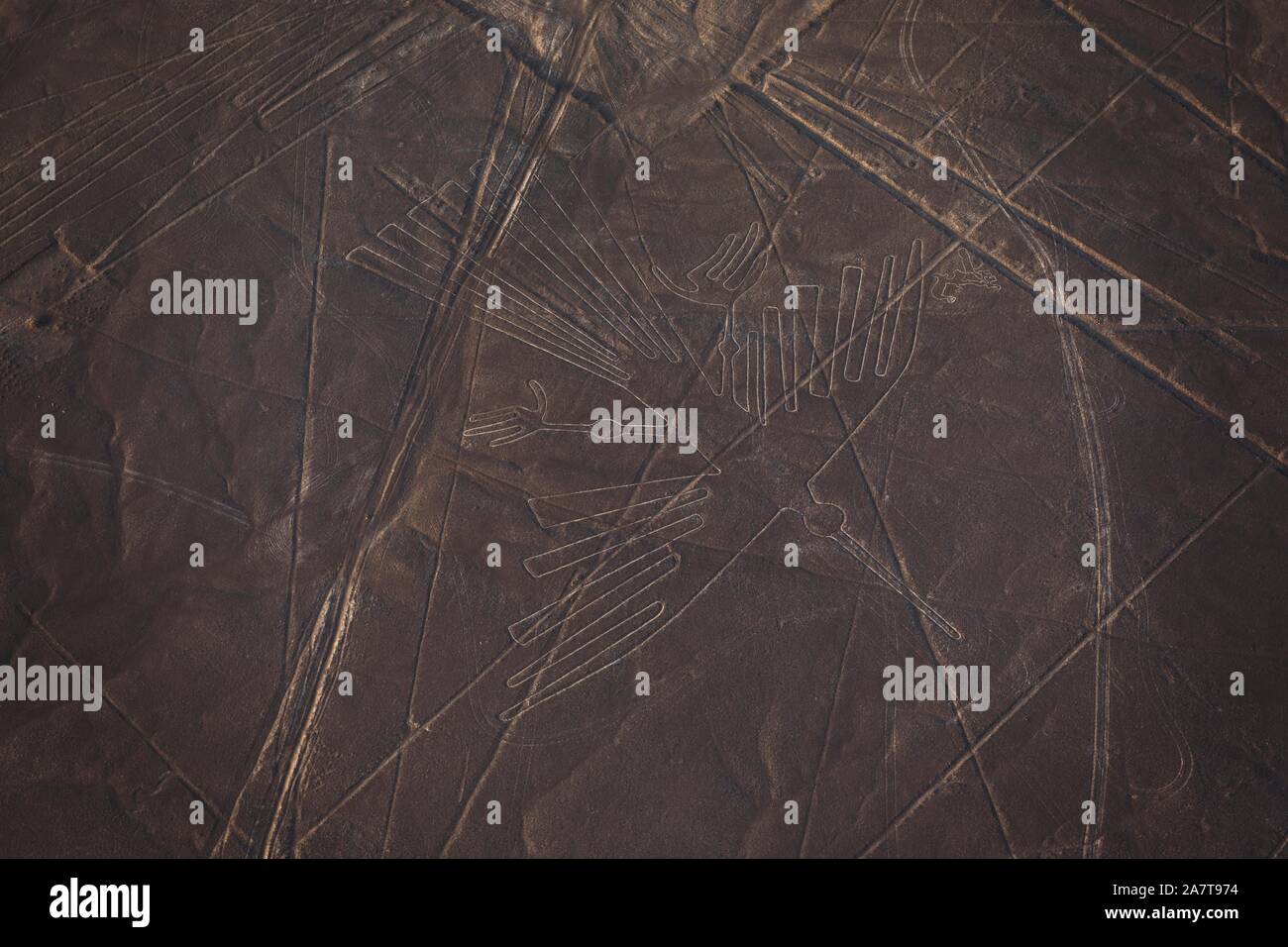 Flight over Nazca Desert.The Nazca Lines are a group of very large ...
