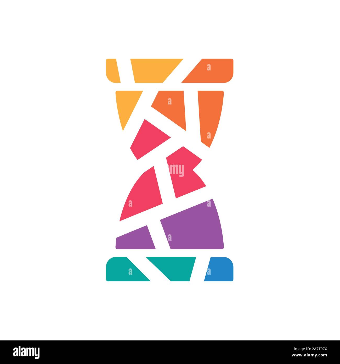 red geometric hourglass icon- vector illustration Stock Vector Image ...