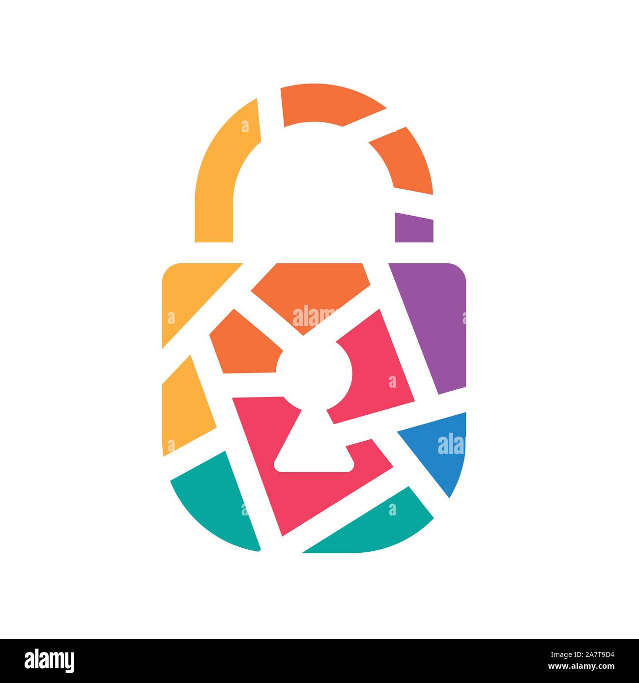 colorful geometric padlock icon- vector illustration Stock Vector Image ...