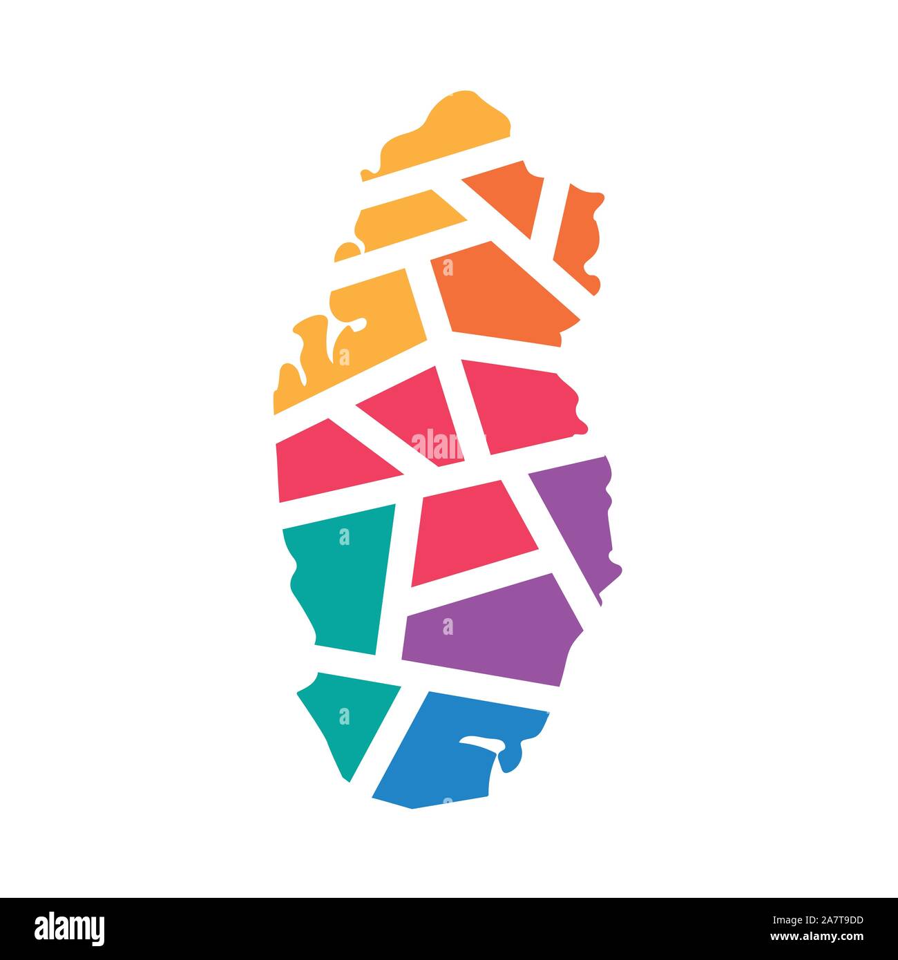 colorful geometric Qatar map- vector illustration Stock Vector Image ...