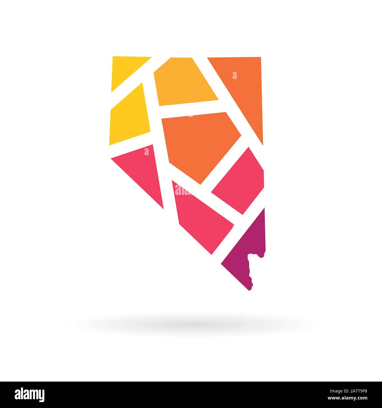 colorful geometric Nevada map- vector illustration Stock Vector Image ...