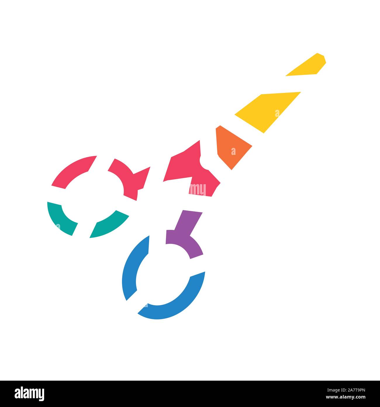 colorful geometric scissors icon- vector illustration Stock Vector ...