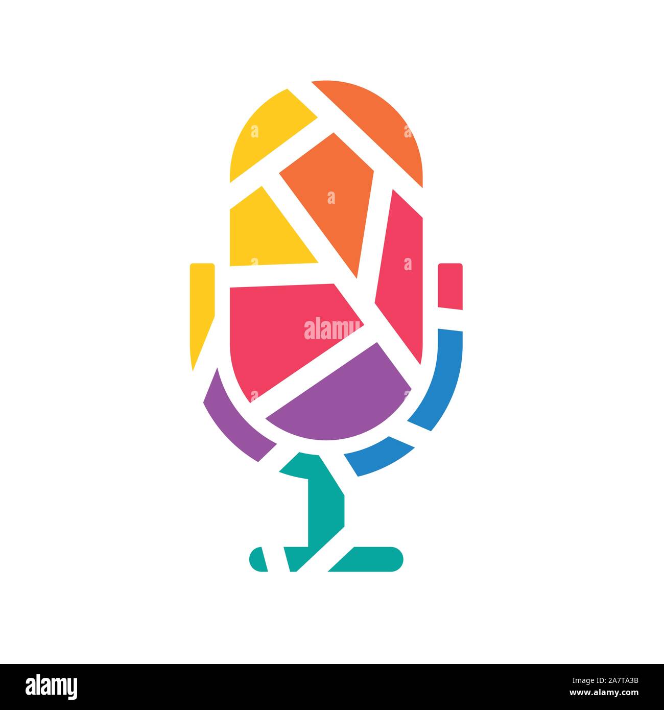 colorful geometric microphone icon- vector illustration Stock Vector ...