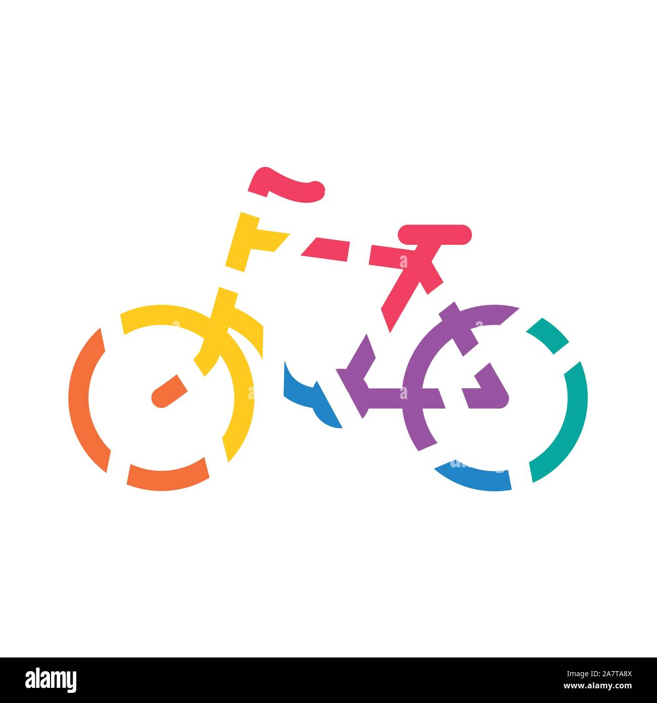 colorful geometric bike icon- vector illustration Stock Vector Image ...