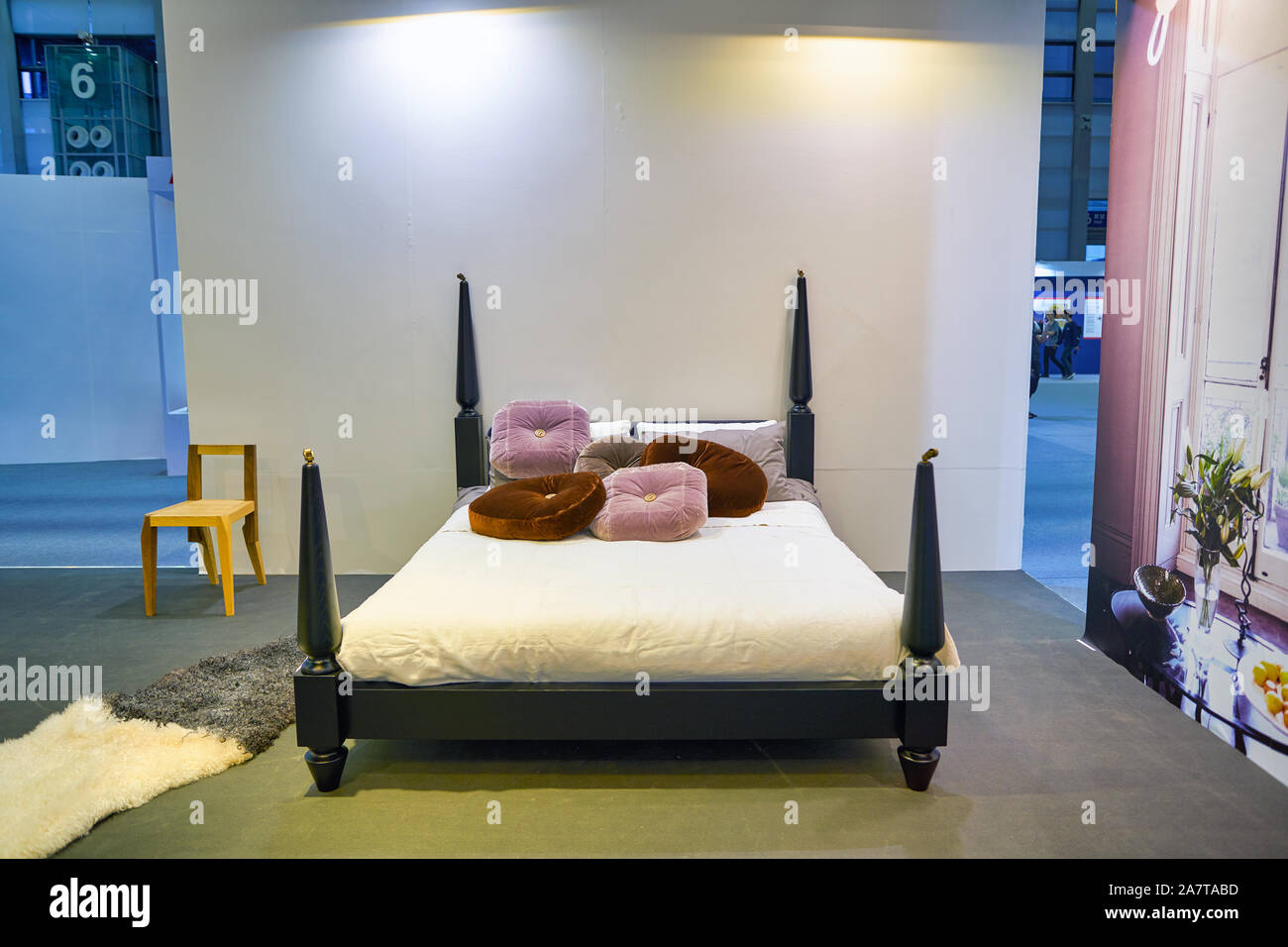 SHENZHEN, CHINA - CIRCA APRIL, 2019: bed on display at Shenzhen Design ...