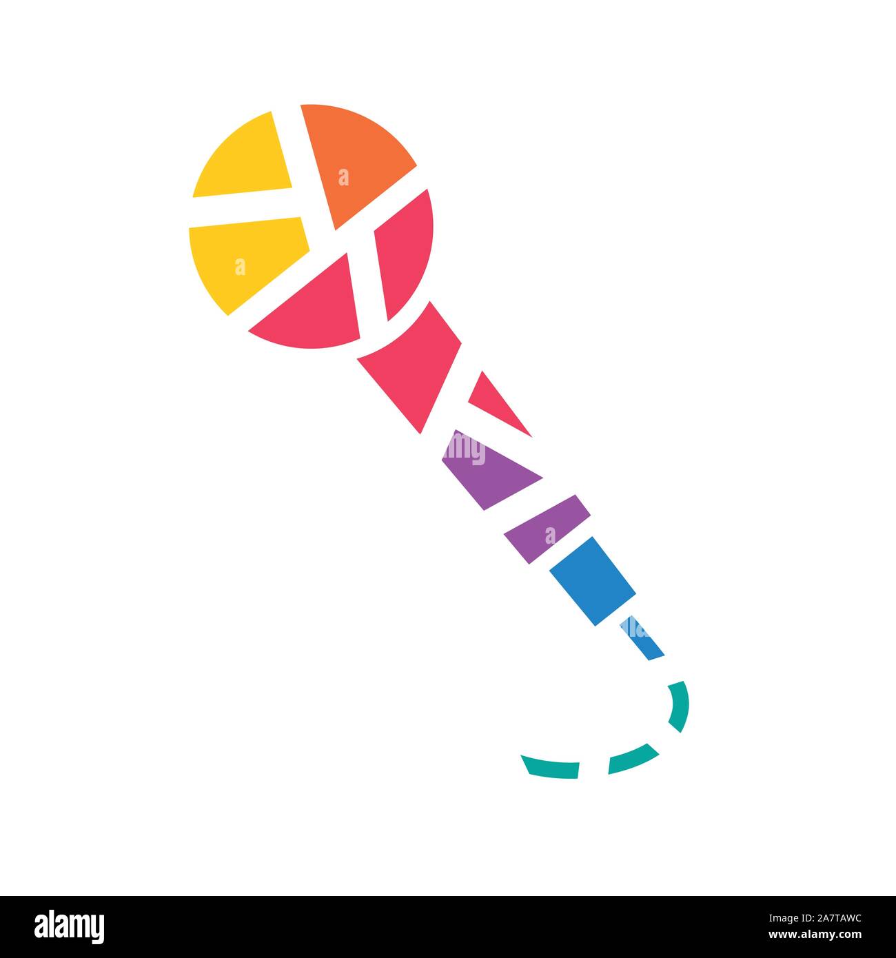 colorful geometric microphone icon- vector illustration Stock Vector ...