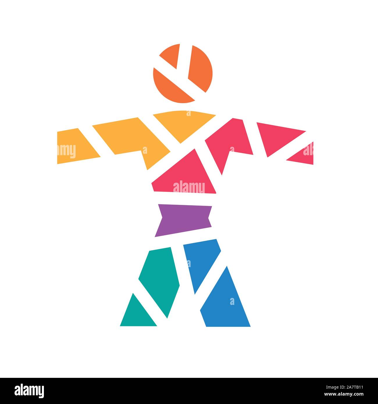 colorful geometric person icon- vector illustration Stock Vector Image ...