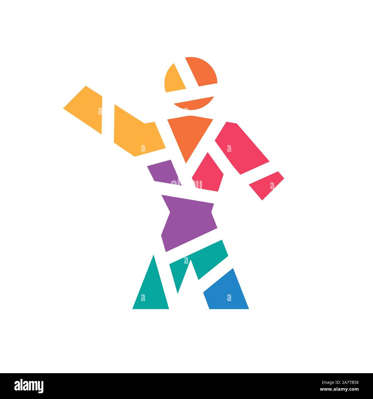 colorful geometric person icon- vector illustration Stock Vector Image ...