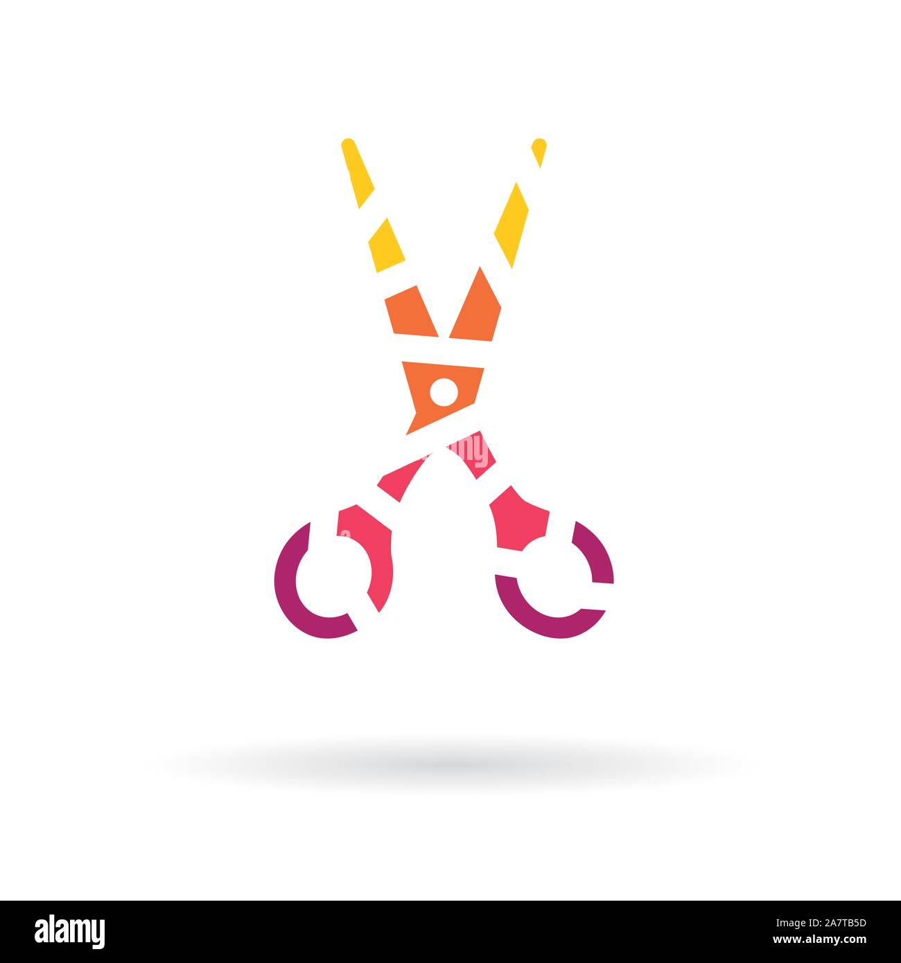 colorful geometric scissors icon- vector illustration Stock Vector ...