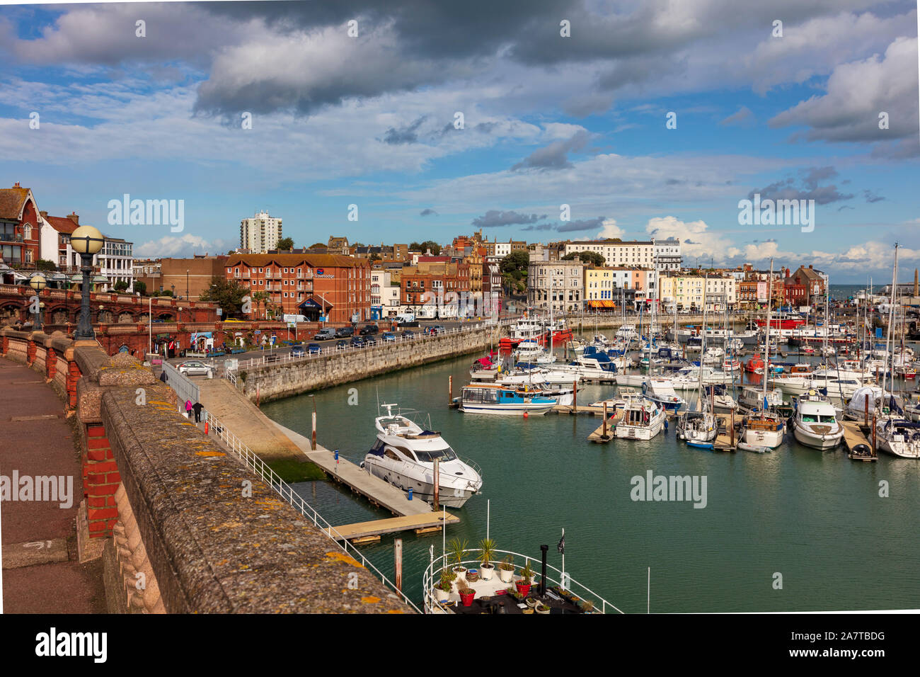 Views from the western cliff at Ramsgate in Kent, showing the Royal ...