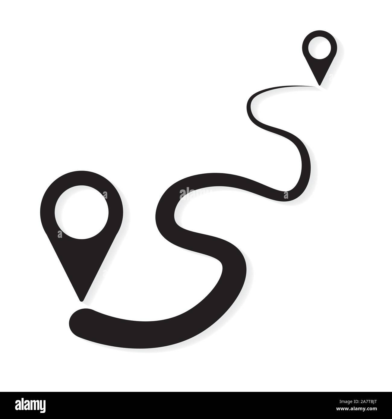 road with pin pointers icon Stock Vector Image & Art - Alamy