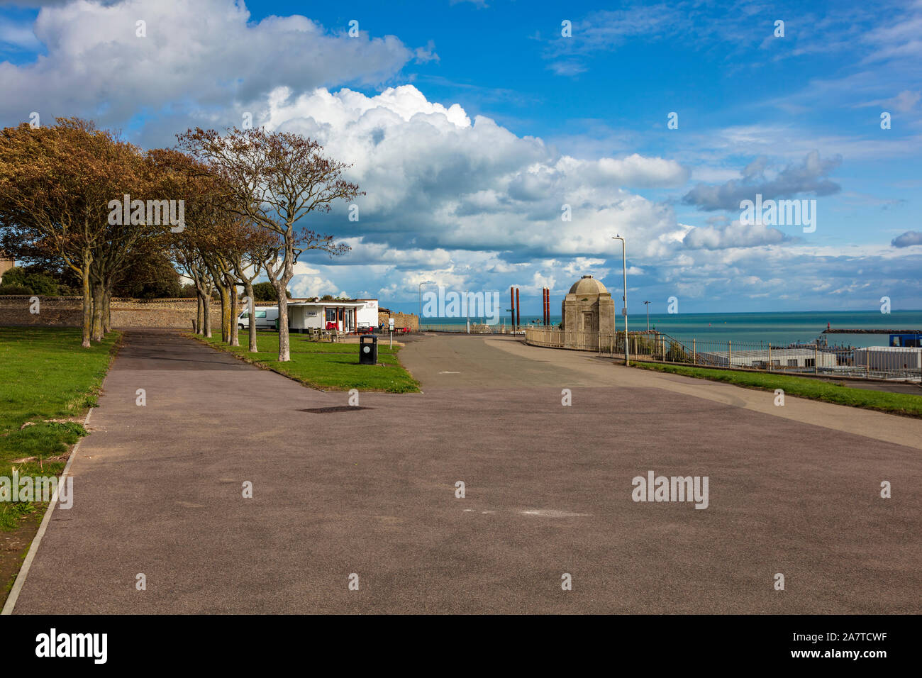 The attractive Westcliff park with a small cafe and views over Ramsgate ...