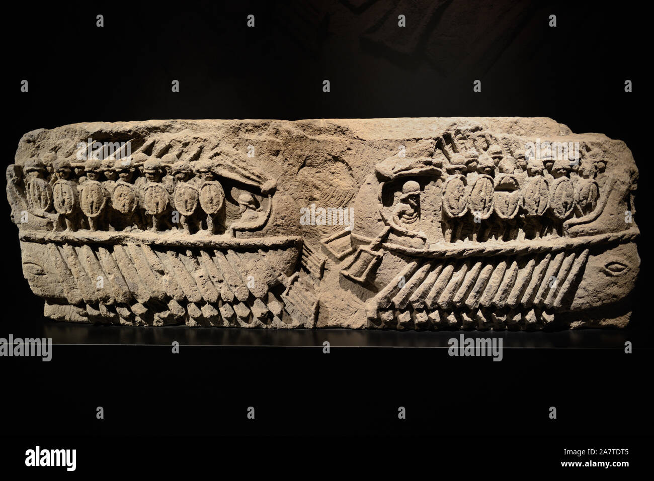 Roman Marble Relief of Roman Battleships or Ships & Roman Soldiers 200 ...