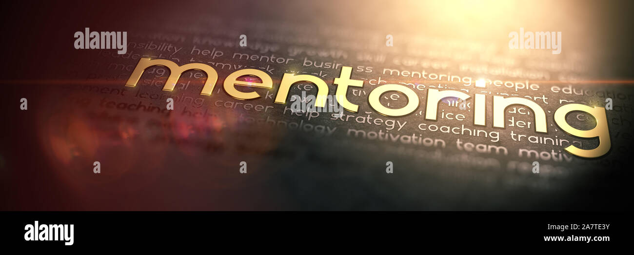 Macro Photo of Gold Slogan MENTORING. Business Concept Stock Photo - Alamy