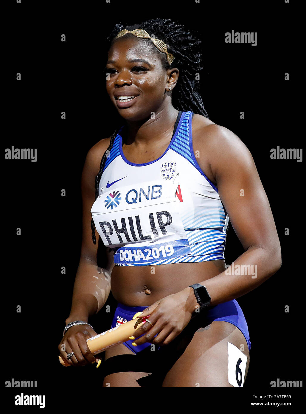 Great Britain's Asha Philip before the 4x100 Metres Women's Final Stock ...