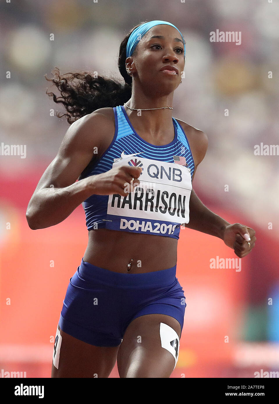 USA's Kendra Harrison winning her heat of the Women's 100 Metre Hurdles ...
