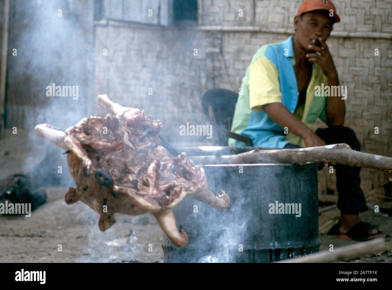 Pig cooking over open fire hi-res stock photography and images - Alamy