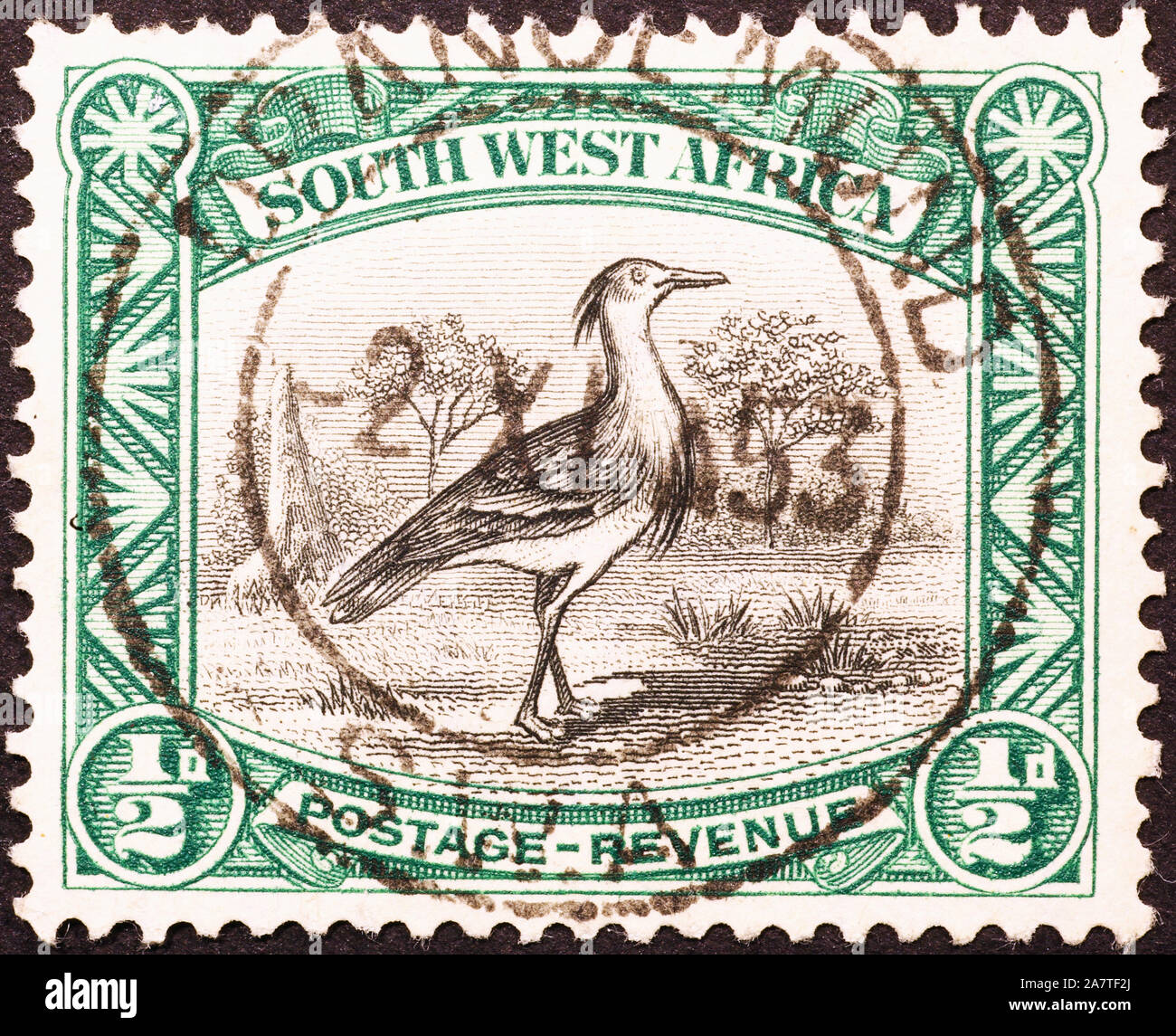 Kori bustard on Southwest African postage stamp of 1931 Stock Photo - Alamy