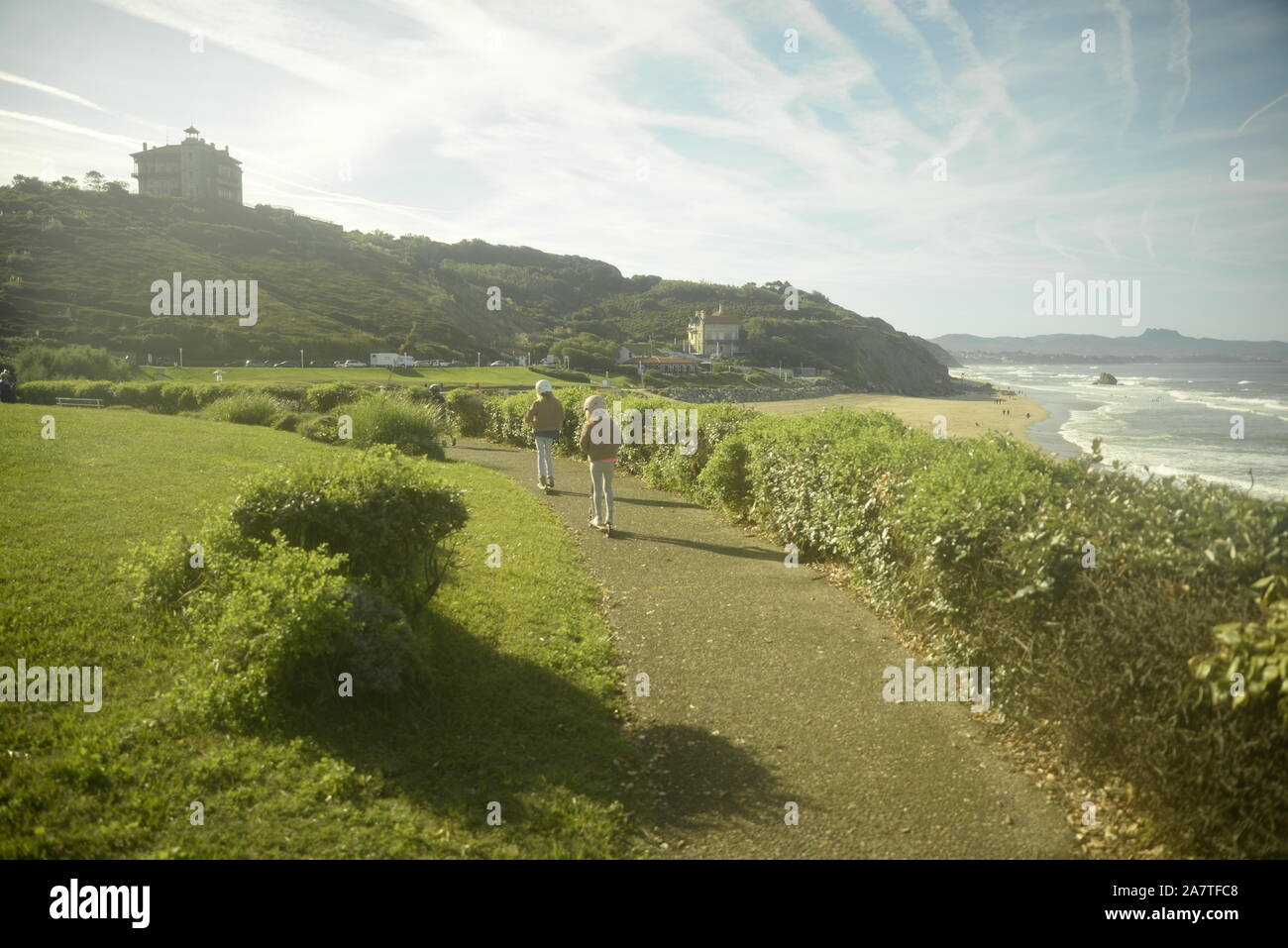 Pathway along the Basque Coast in South-West France, pasakdek Stock ...