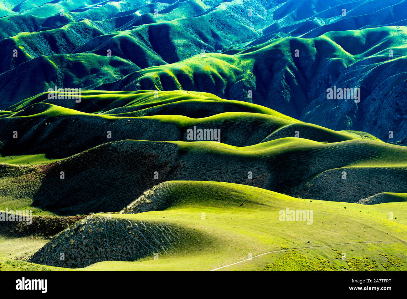 Landscape of the Kalajun Grassland in Tekes county, Ili Kazakh ...