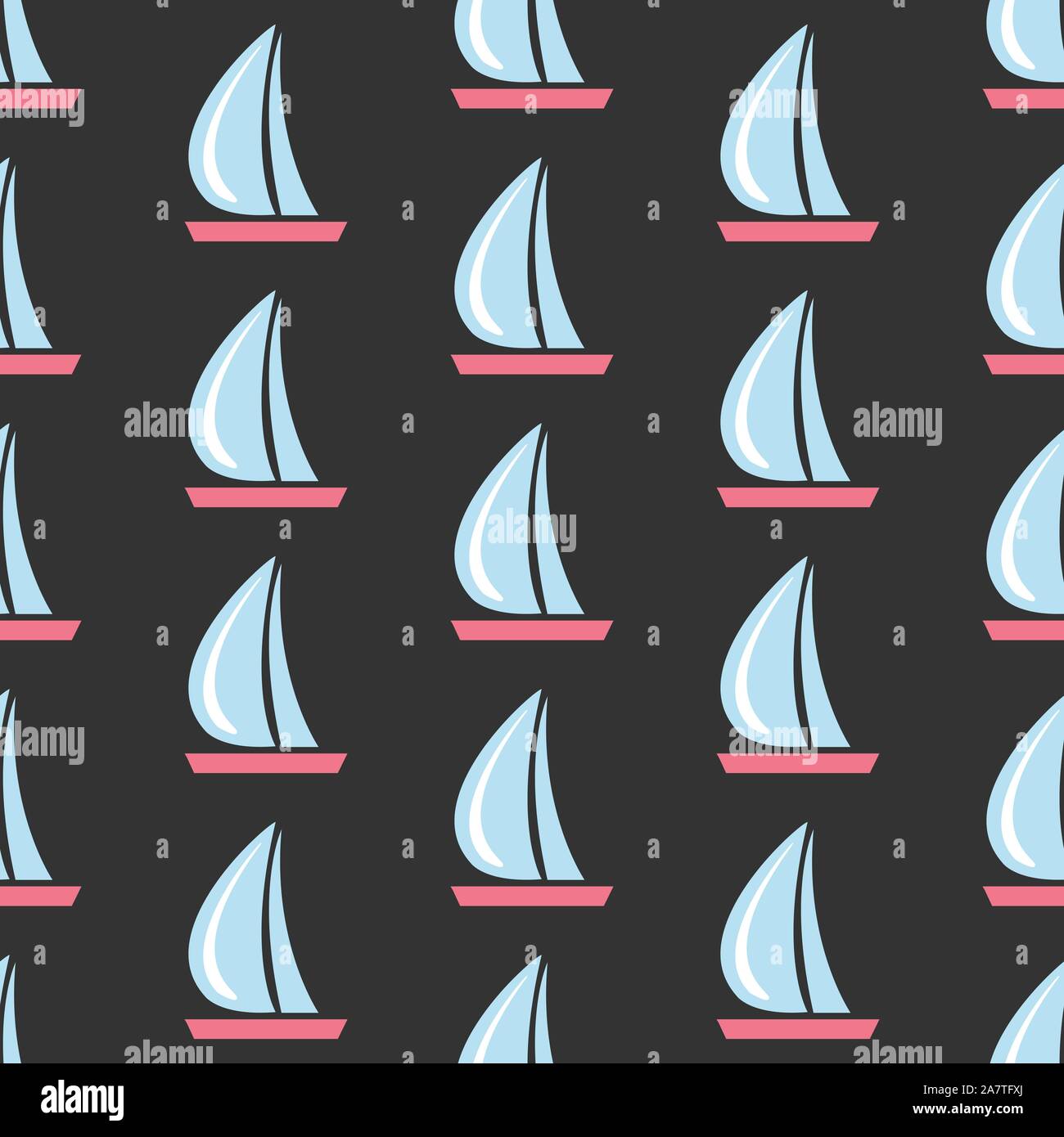 Seamless pattern with sail boats on dark background.Great for wall art ...