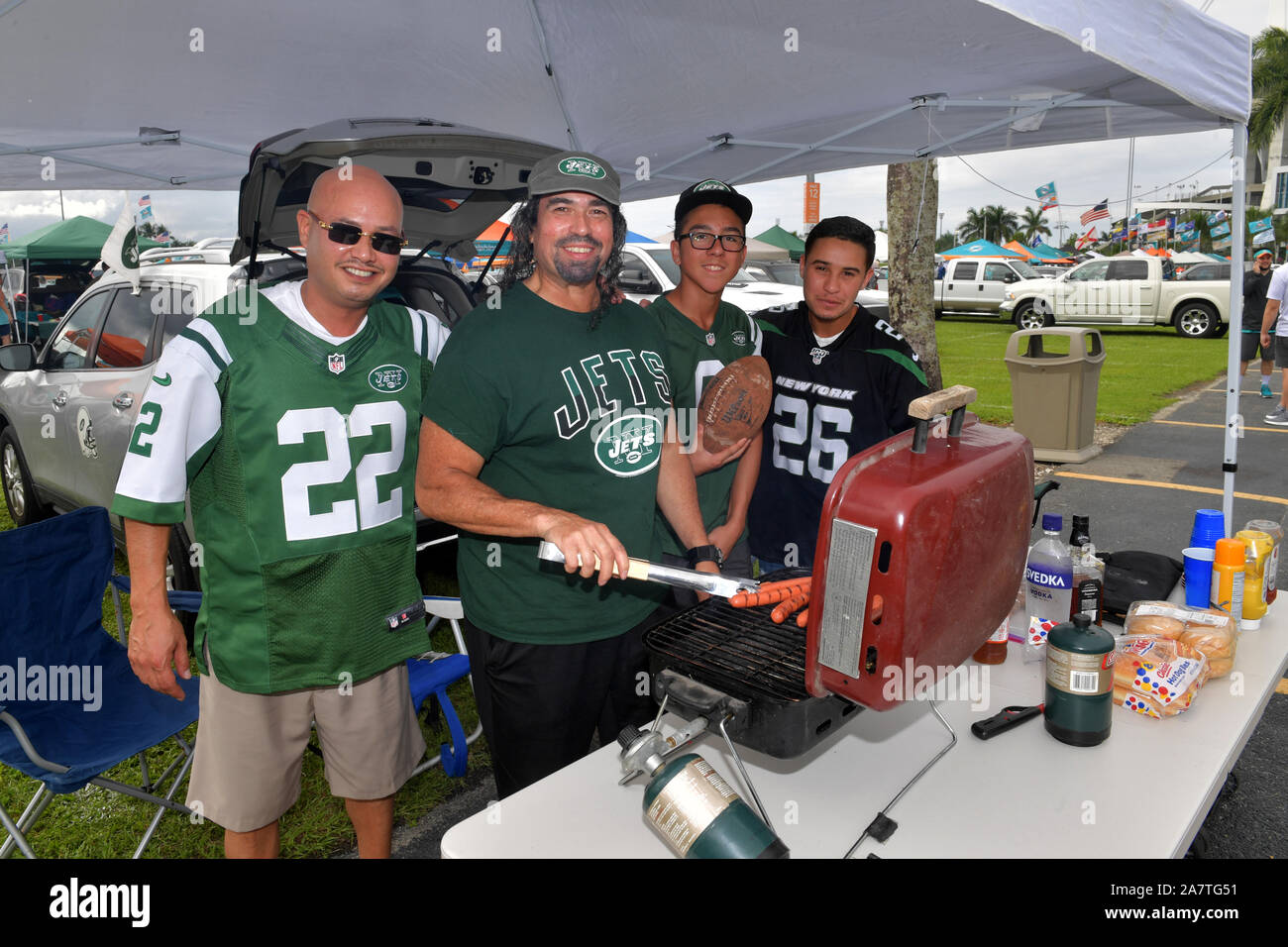 MIAMI, FLORIDA - NOVEMBER 03: New York Jets Fans Party Prior to away ...
